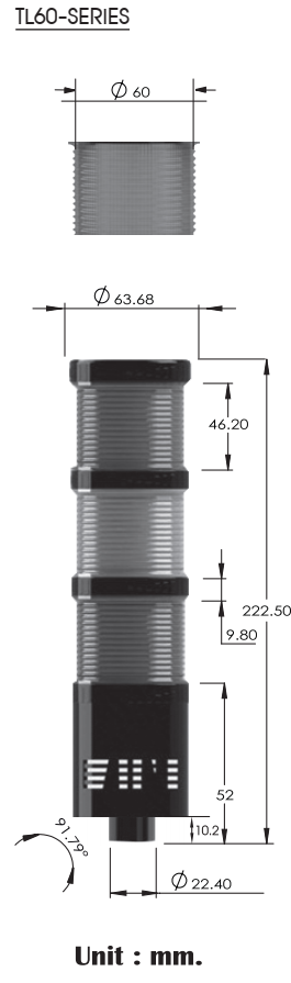 Signal Tower Light Dia. 60 mm., Signal Tower Light, Tower Light, ไฟสัญญาณแจ้งเตือน ขนาด 60 mm ...